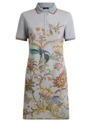 Etro Flora Fauna-print Mini Dress - Grey