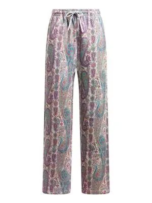 Etro Foliage-motif Cotton Track Pants - Neutrals