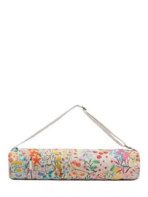 Vismaya Floral Printed Yoga Mat Bag - White Floral