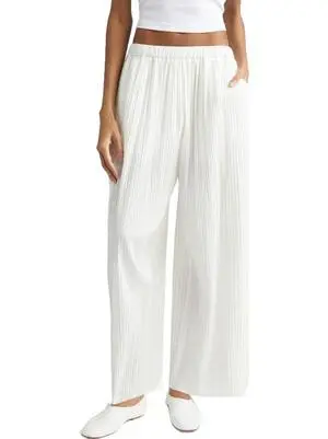 EENK Pleated Straight Leg Trousers - Ivory