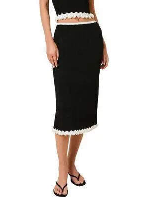 Solid & Striped The Diana Midi Sweater Skirt - Noir