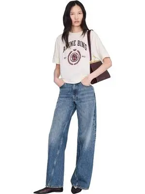 ANINE BING Jaylin Collegiate Tee - Cream