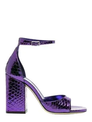 Paris Texas Fiona 100mm Metallic-finish Sandals - Purple