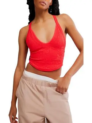 Free People Daydream Rib Racerback Tank - Grapefruit