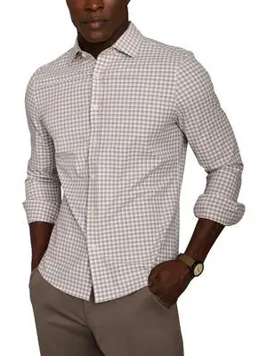 RHONE State Of Mind Slim Fit Check Performance Button-up Shirt - Smokey Olive Plaid