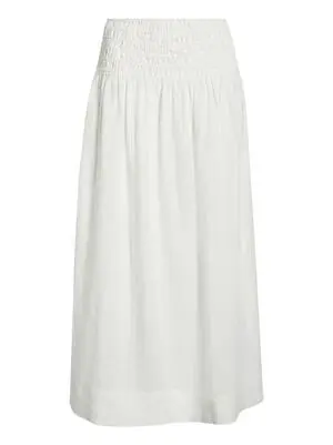 Rails Alessa Smock Waist Linen Blend Maxi Skirt - White Linen