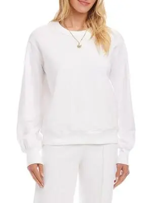 Karen Kane Rib Trim Sweatshirt White