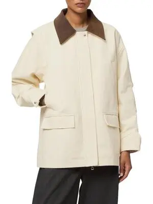 Apparis Clive Canvas Workwear Jacket - Off White/dark Brown