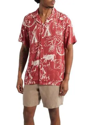 Oas Gensou Rocco Camp Shirt - Red