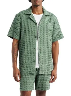 Oas Waffle Camp Shirt - Green