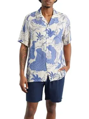 Oas Mystea Rocco Camp Shirt - Blue