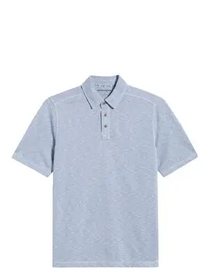 Johnston & Murphy Vintage Slub Polo - Dusty Blue
