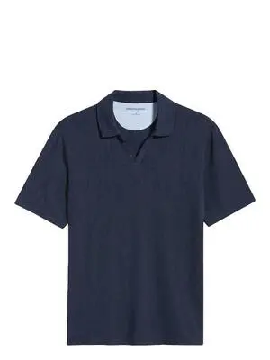 Johnston & Murphy Sedona Jacquard Polo - Navy Frond