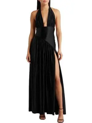 DELFI COLLECTIVE Rae Halter Gown Black
