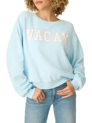 PJ Salvage Vacay Crewneck Sweatshirt - Light Blue