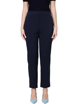Max Mara Cropped Crepe Trousers Blue