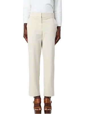 Max Mara Cropped Crepe Trousers Cream