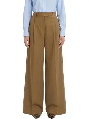THELATEST Wide Leg Stretch Cotton Trousers - Brown