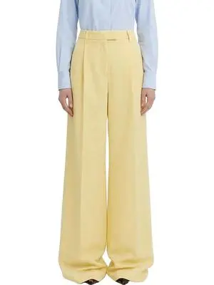 THELATEST Wide Leg Stretch Cotton Trousers - Yellow