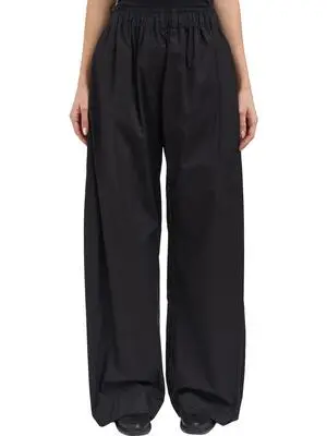 THELATEST Wide Leg Stretch Cotton Trousers - Black