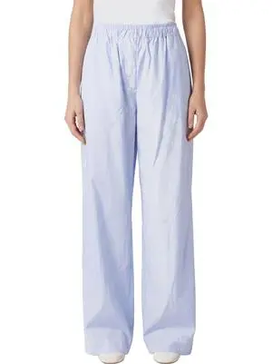 THELATEST Wide Leg Stretch Cotton Trousers - Blue