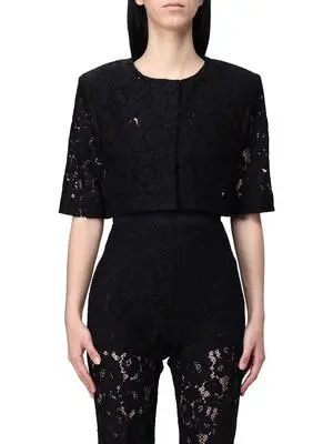 Pinko Lace Cropped Jacket - Black