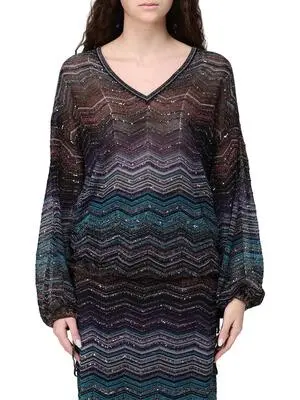 Missoni Zig Zag Lurex Viscose Knit Top - Blue