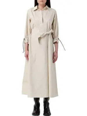 Max Mara Cotton Midi Chemisier Dress With Balloon Sleeves - Brown