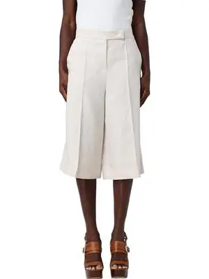 Max Mara Wide-leg Shorts - Cream
