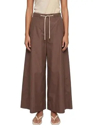 Max Mara Cotton Cropped Trousers - Brown