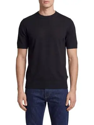 BOSS Short-sleeved Crew Neck Jumper - Black