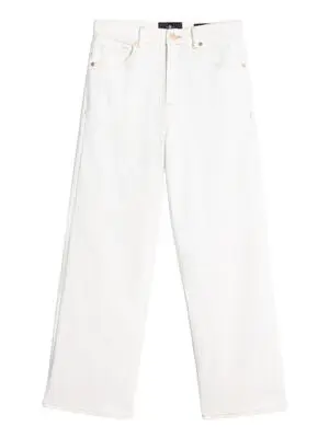 7 For All Mankind Stovepipe Straight Ankle Jeans - White