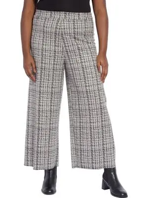 Lyssé Tweed Print Pull-on Wide Leg Pants - Lush Tweed Texture