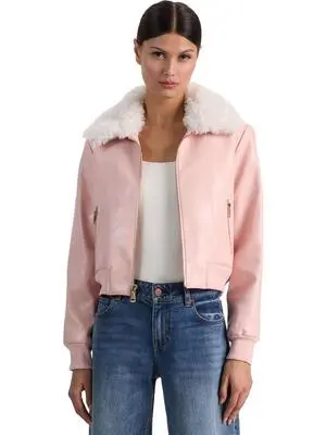 Alice + Olivia Willard Vegan Bomber - Neutral