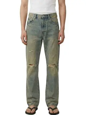 PURPLE BRAND Hadley Vintage Straight Distressed Denim Jeans - Blue