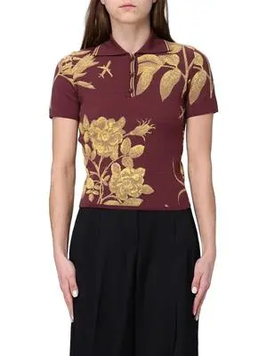 Moschino Moschino Couture Floral Knit Polo Shirt Brown