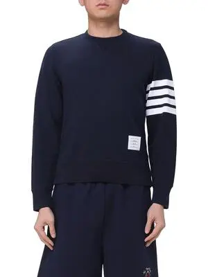 Thom Browne Sweatshirt With Signature Stripes - Blue