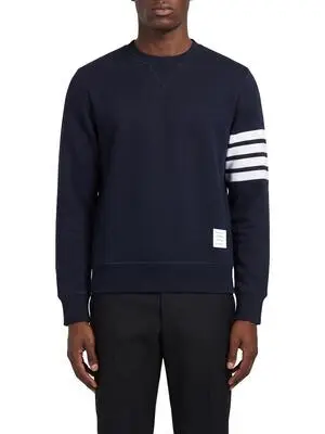 Thom Browne Sweatshirt With Signature Stripes - Blue
