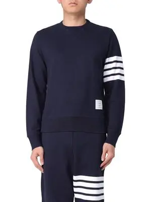 Thom Browne Sweatshirt With Signature Stripes - Blue
