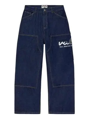 VALE FOREVER Wide Leg Denim Pants - Blue