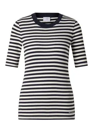 Bogner Nikini Striped T-shirt - Navy Blue/off-white