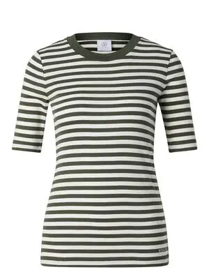 Bogner Nikini Striped T-shirt - Olive Green/off-white