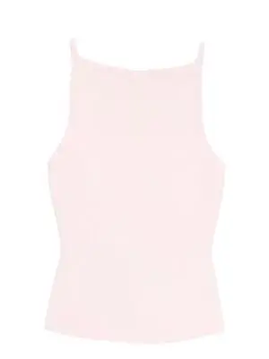 Maje Ribbed Square Neck Tank Top - Pink