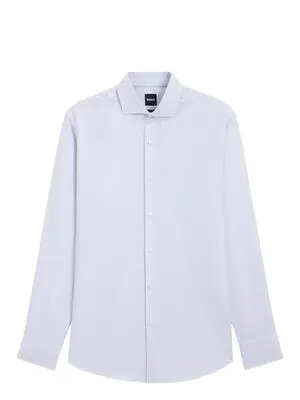 BOSS Cotton Geometric Slim-fit Shirt - Blue