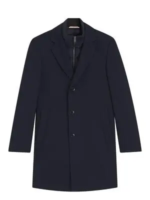 BOSS Cotton-Blend Padded-Liner Coat Blue
