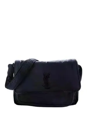 Saint Laurent Niki Messenger Bag Nylon Crossbody Bag - Black