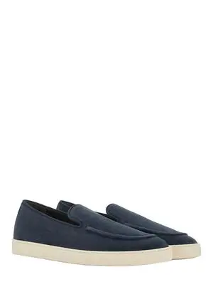 Canali Suede Loafers With Rubber Sole - Blue