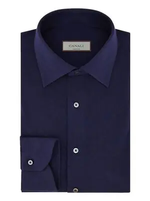 Canali Midnight Stretch Cotton Regular-fit Shirt - Blue