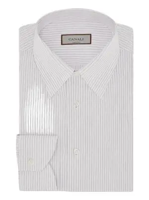 Canali Impeccabile And Purple Striped Cotton Regular-fit Shirt - White