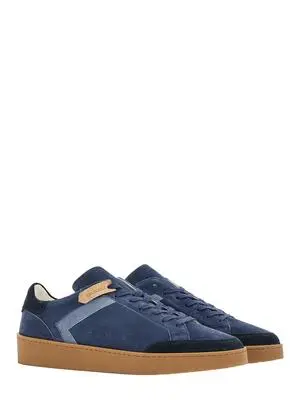 Canali Nuvola Calfskin Suede Sneakers - Light Blue